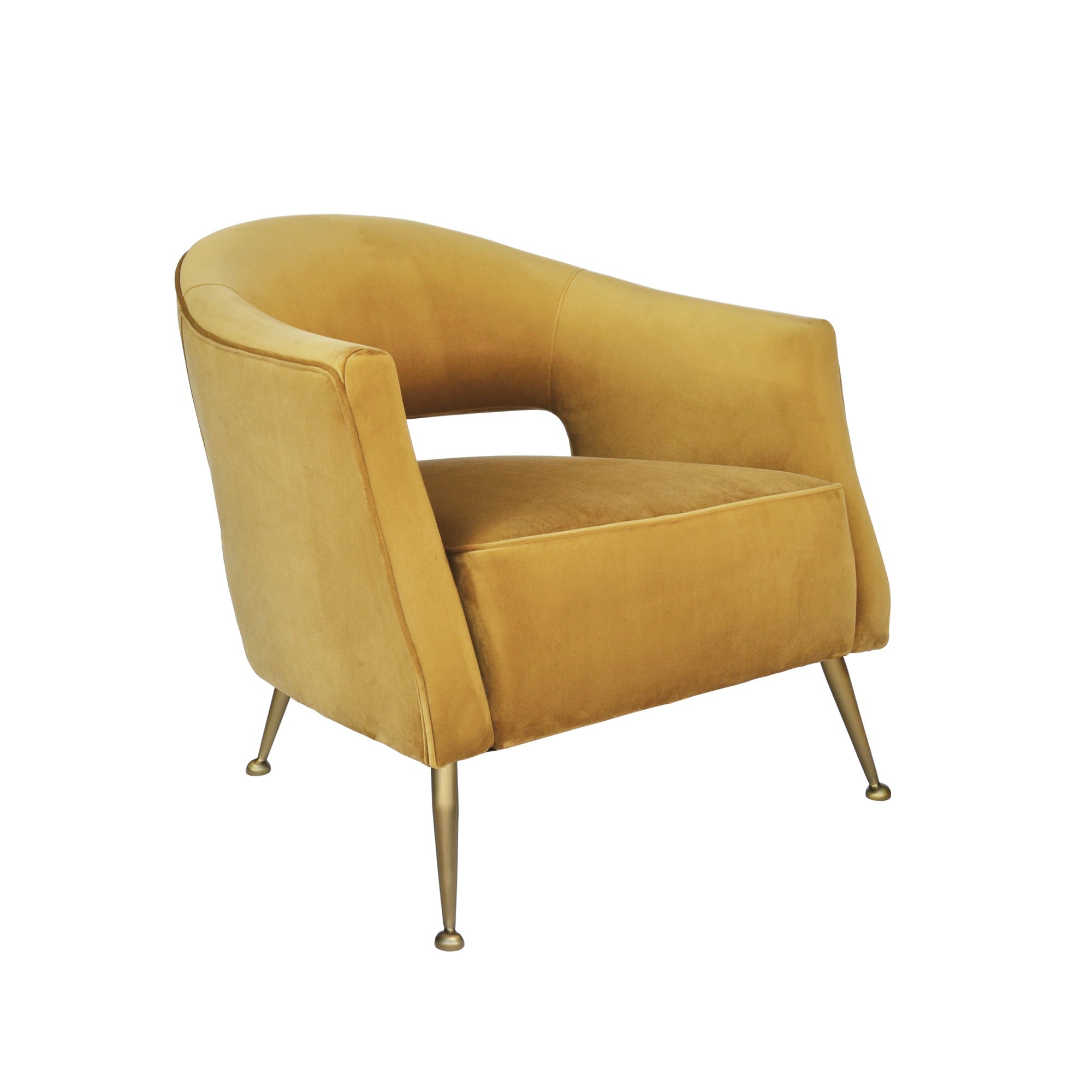 Oliver Armchair Mustard Velvet – Yen Concept